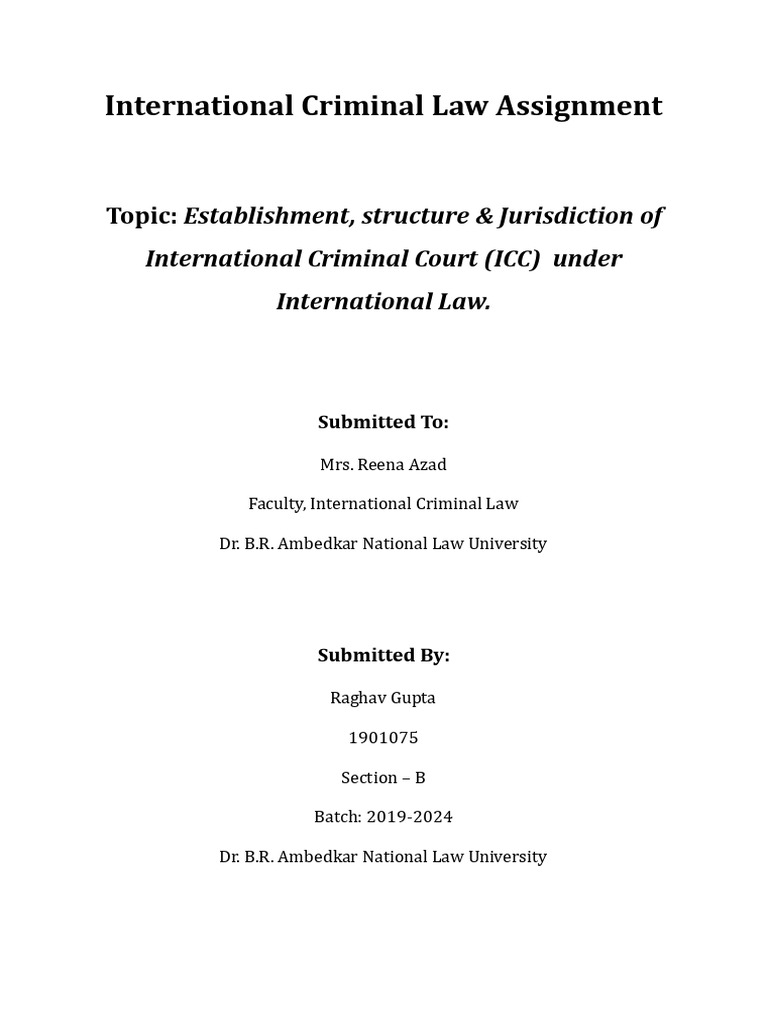 ICC Structure and Jurisdiction Overview | PDF | International Criminal ...