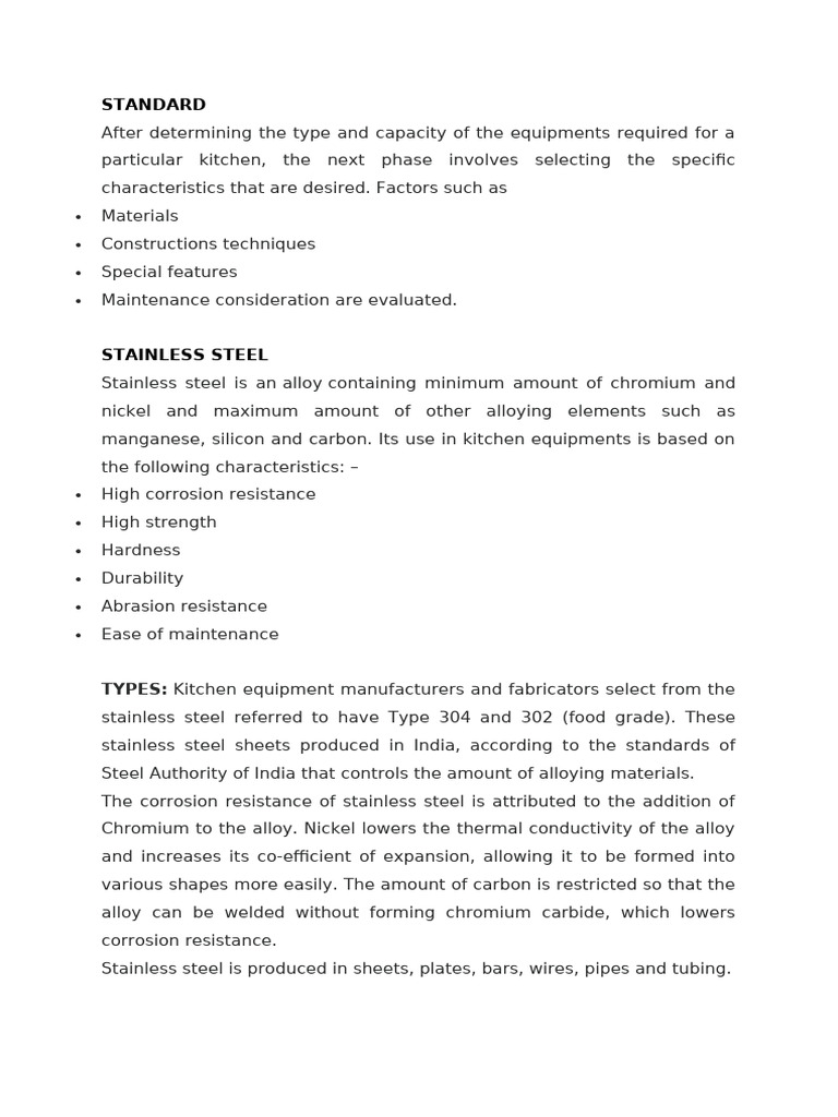 EQUIPMENT SPECIFICATION | PDF | Alloy | Sheet Metal