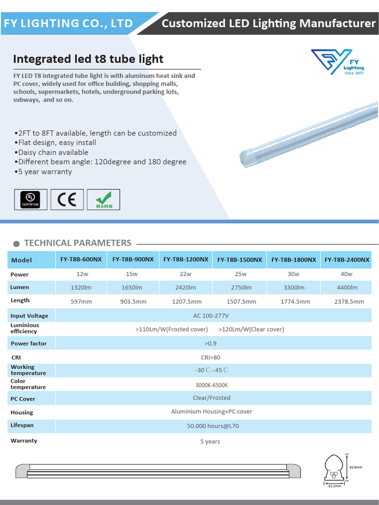 LED T8 Tube Light Installation Guide | PDF | Lighting | Electronic ...