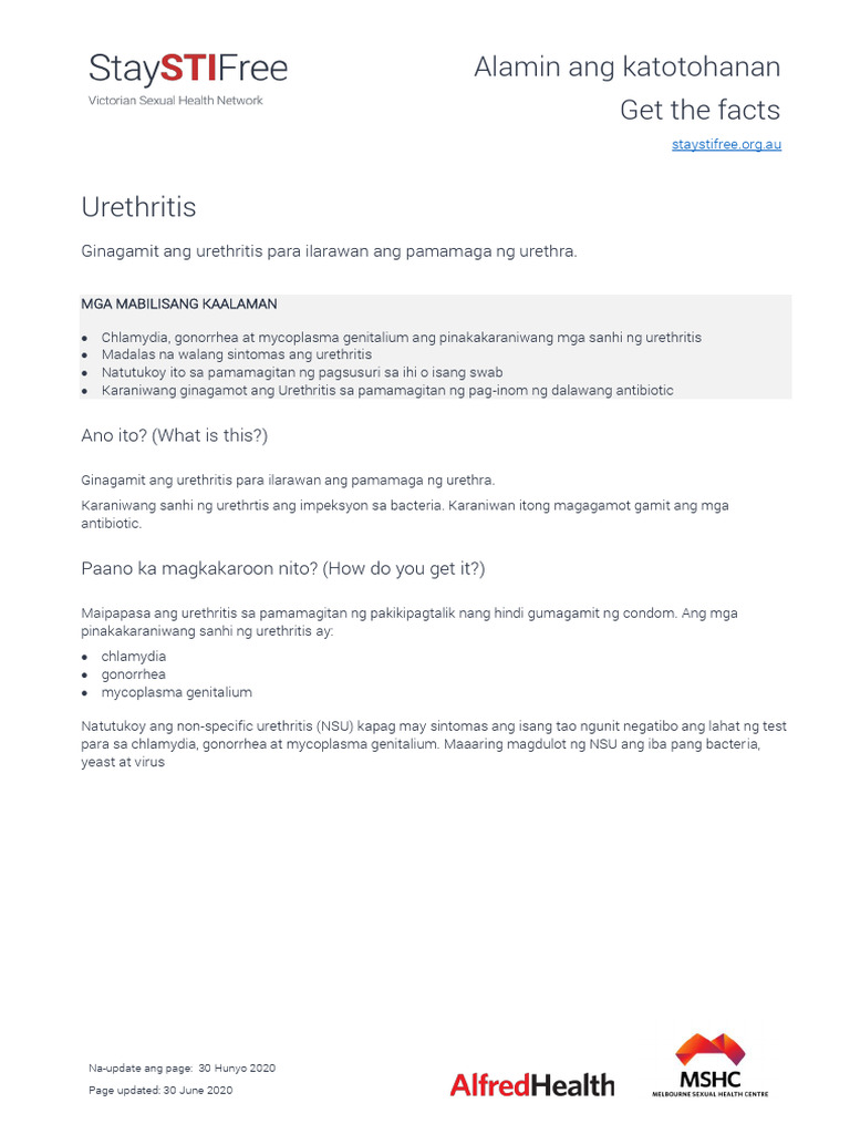 Urethritis (Filipino) | PDF