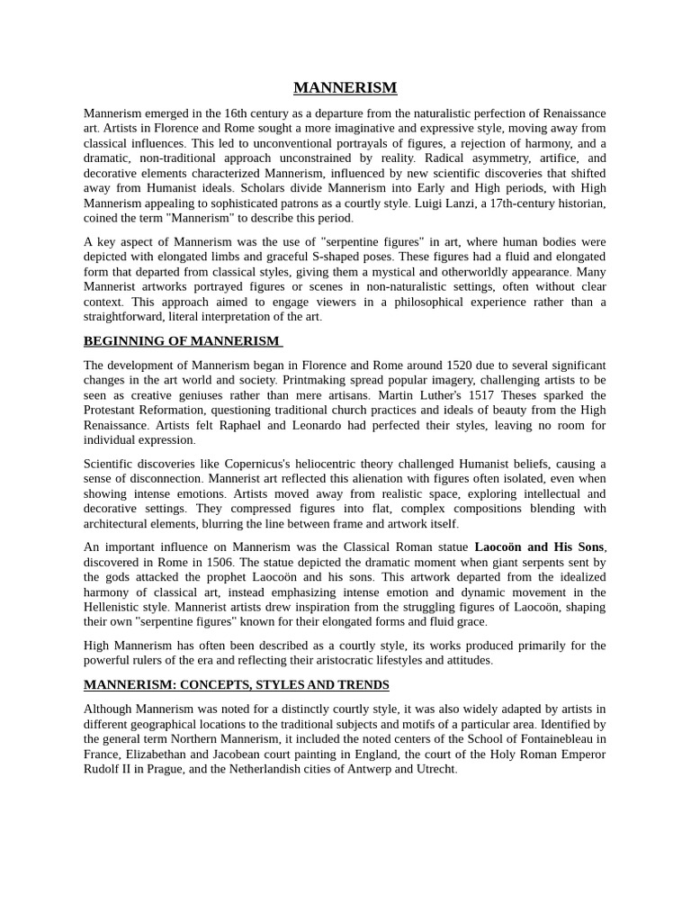 Mannerism PDF