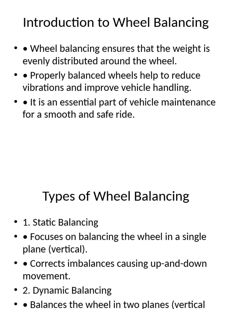 Wheel Balancing Presentation | PDF