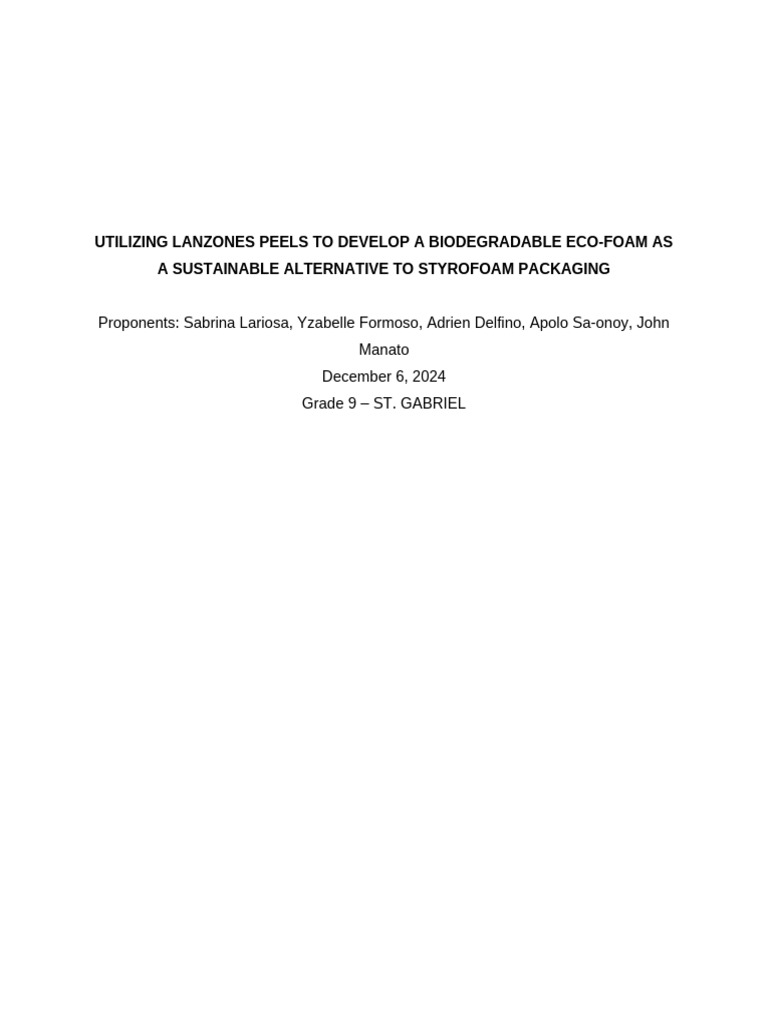 Group 1 SIP-9 Project Proposal 2024 | PDF | Polystyrene | Biodegradation