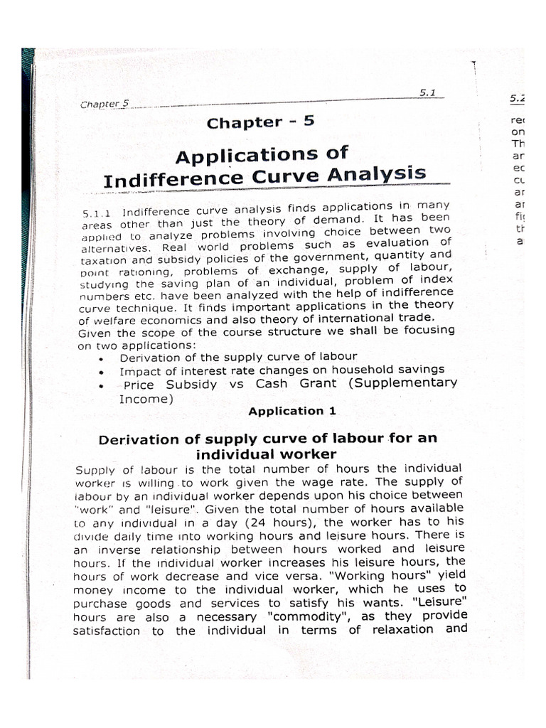 Chapter 5 Application of Indifference Curve | PDF