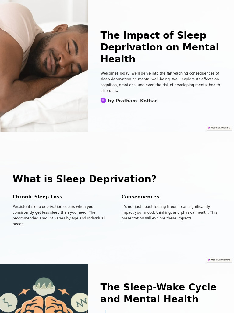 Sleep Deprivation's Effects on Mental Health | PDF | Sleep | Sleep ...