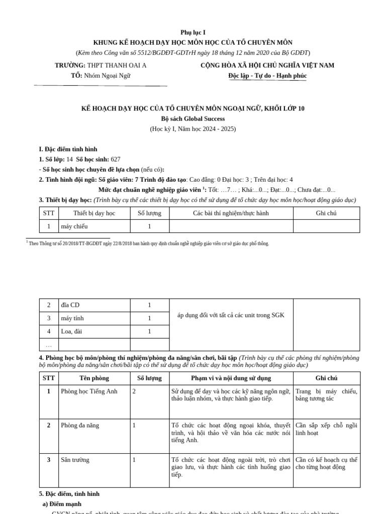 KHDH Môn Học | PDF