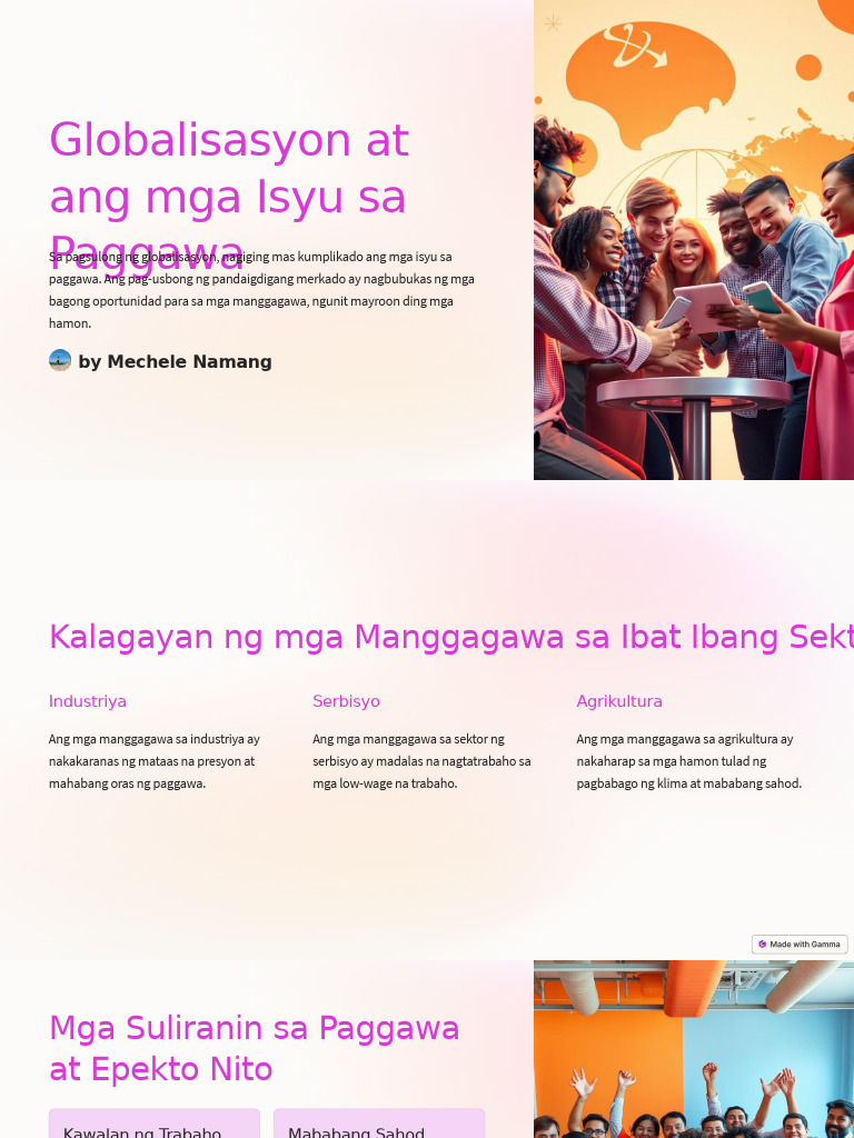 Globalisasyon at Ang Mga Isyu Sa Paggawa | PDF