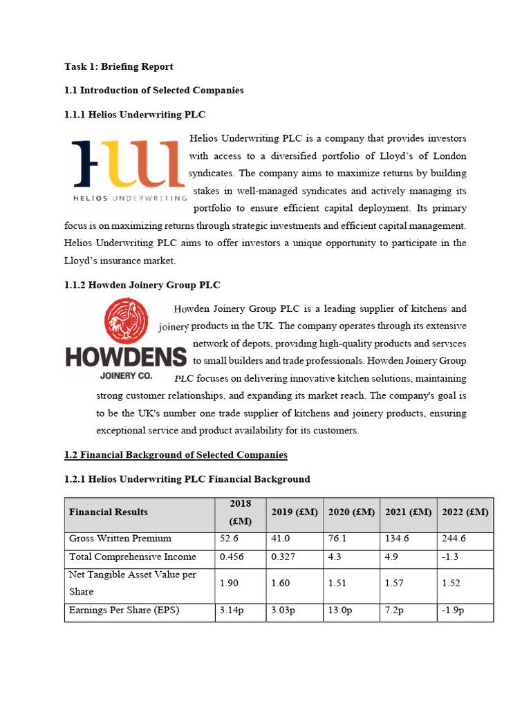 Task 1 | PDF | Investing | Dividend