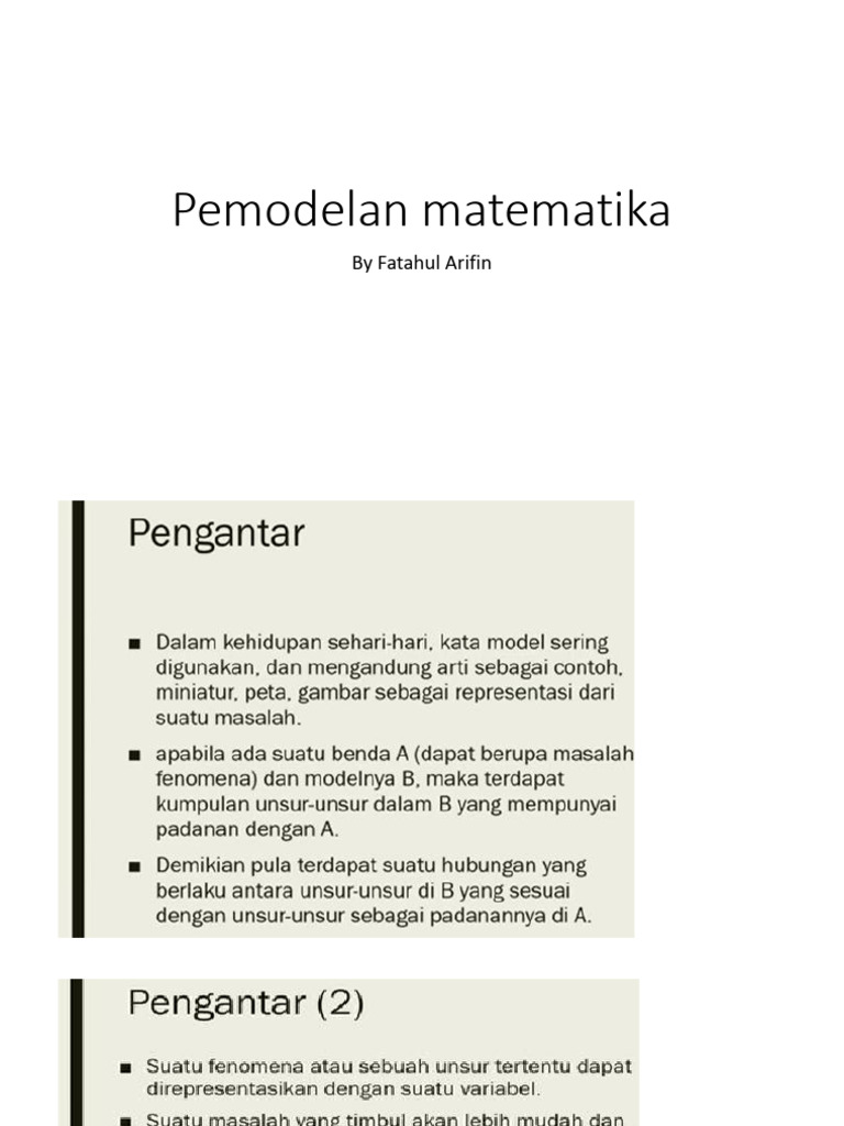 Pemodelan matematika | PDF