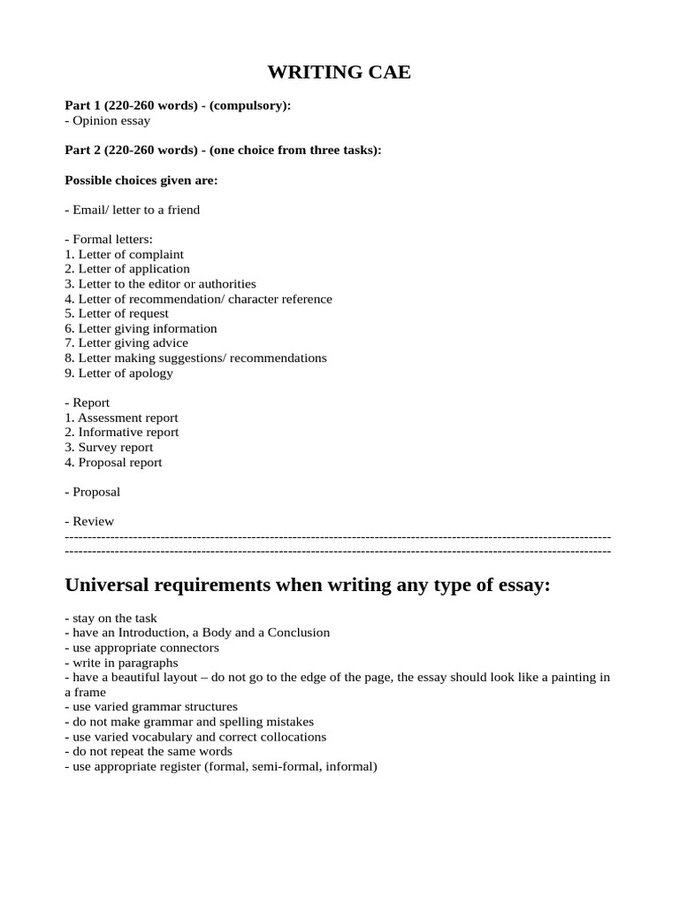 Writing CAE Varianta 1 Updated 2 Nov 2022-3 | PDF | Academic Degree ...