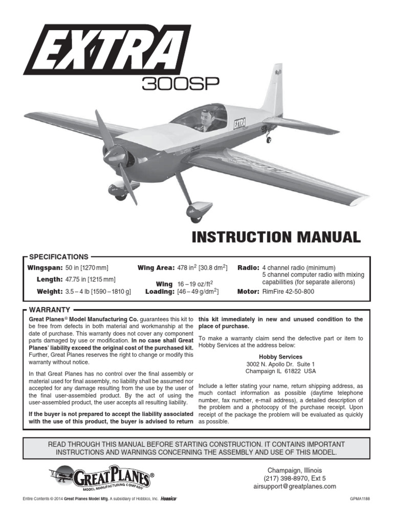 Extra 300 SP Manual | PDF