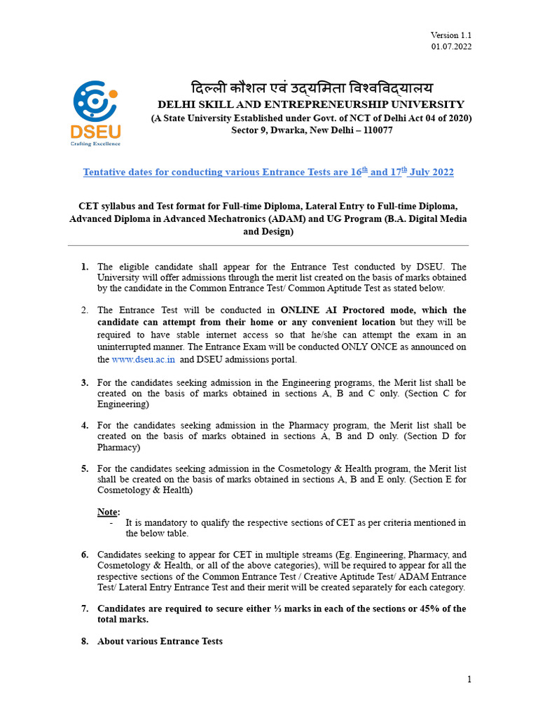 CET-PAPER-FORMAT-1-2 | PDF | Cognition
