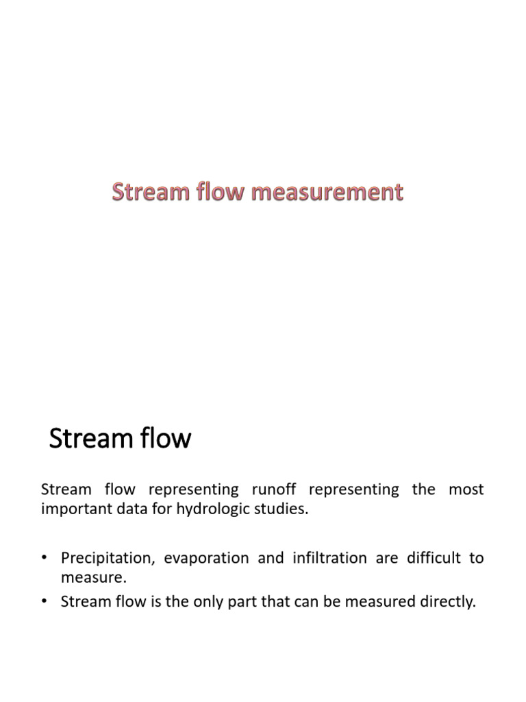 Stream Flow Measurement and River Training | PDF | River | Discharge (Hydrology)