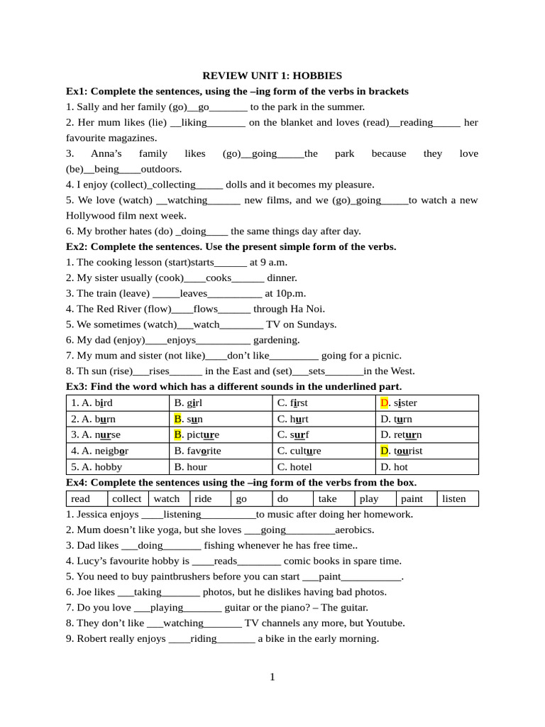 Review Unit 123 | PDF | Postage Stamp | Hobbies
