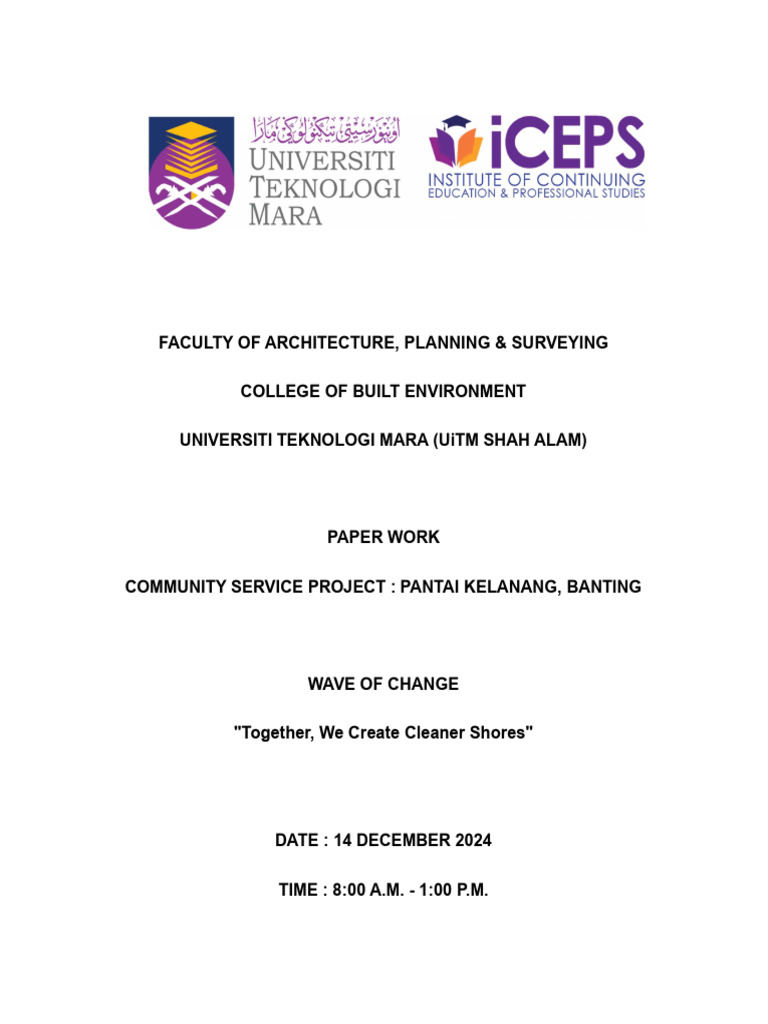 Community Service Project Report: UiTM | PDF | Waste | Biodegradation