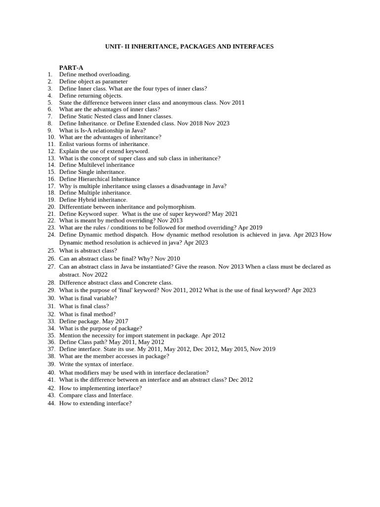 UNIT-2 QB(OOPS) | PDF | Method (Computer Programming) | Class (Computer ... UNIT-2 QB(OOPS) | PDF | Method (Computer Programming) | Class (Computer ...