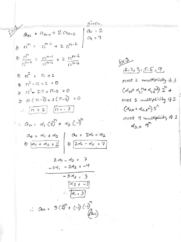 Linear Recurrence Relation Pdf