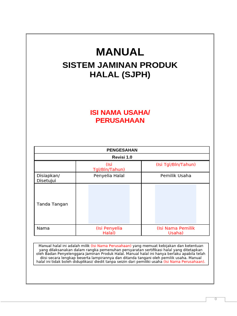 Manual Sistem Jaminan Halal | PDF