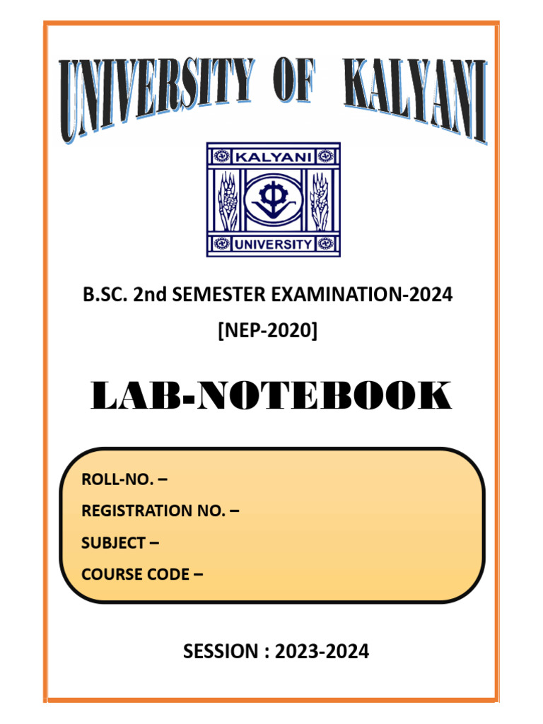 Lab-Notebook: B.Sc. 2Nd Semester Examination-2024 (NEP-2020) | PDF