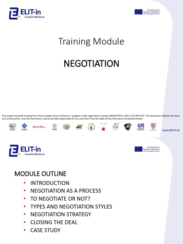 Training module - Negotiation_EN | PDF | Negotiation | Social Psychology