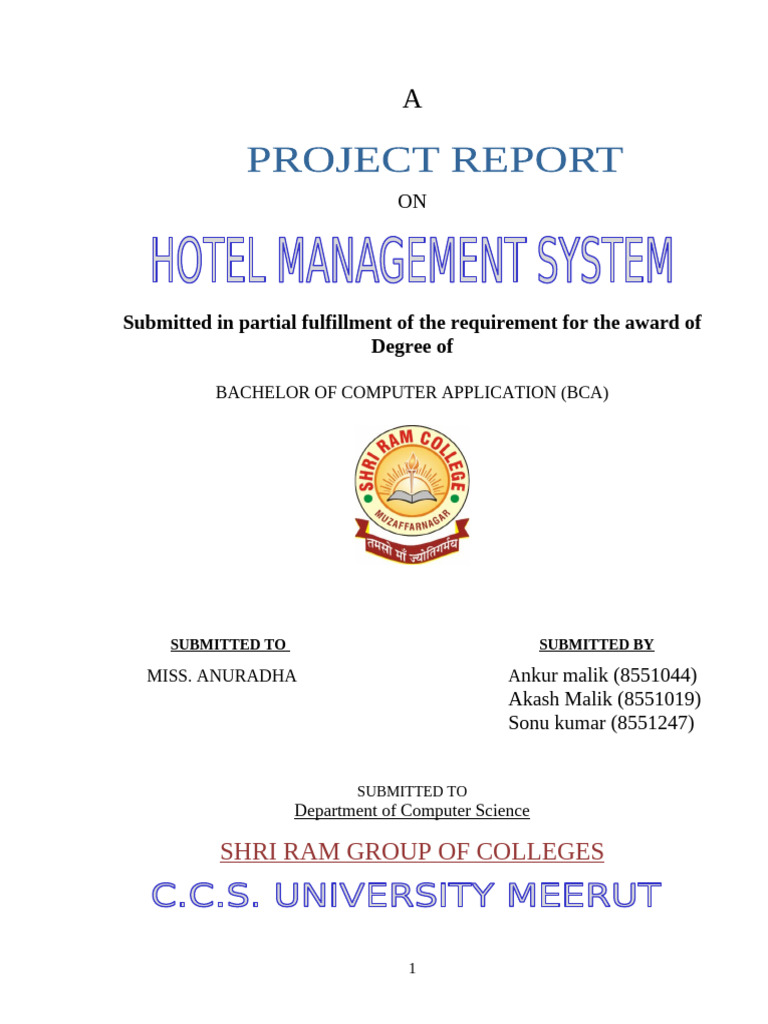 Hotel Management | PDF | Conceptual Model | System