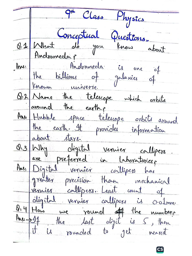 Physics Conceptual QS, CH#1,2,3 | PDF