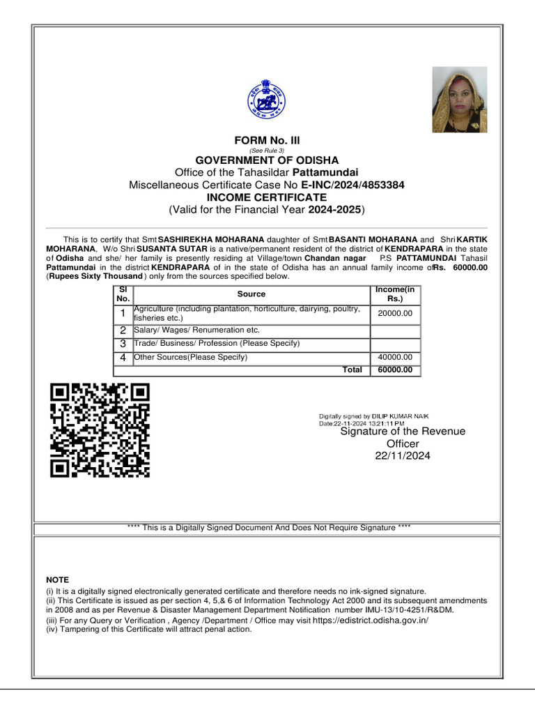 Income Certificate (1) | PDF