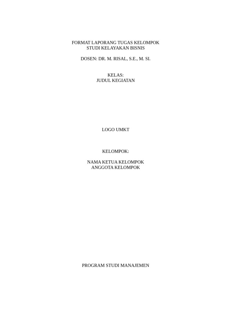 Format Laporang Tugas Kelompok - SKB | PDF