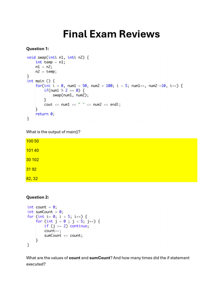 [NMĐT_CLC] Final Exam Reviews with answers | PDF