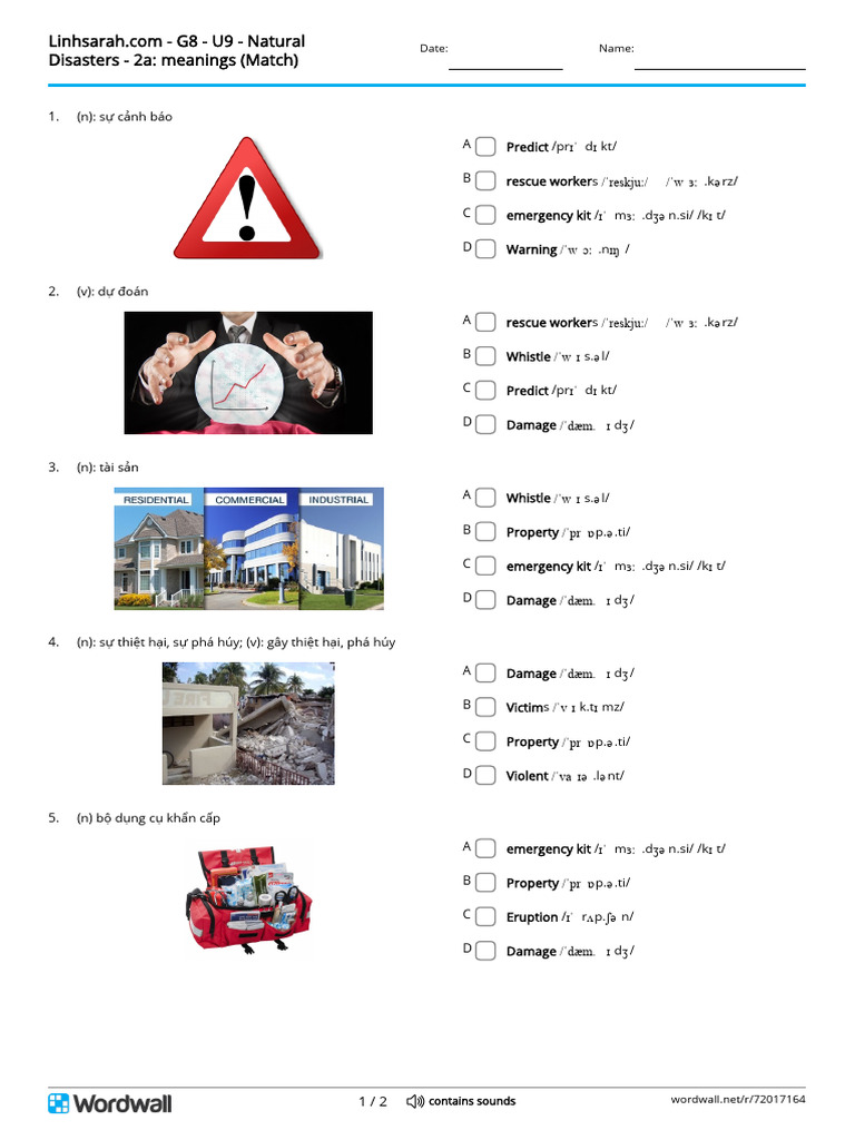 linhsarahcom-g8-u9-natural-disasters-2a-meanings-match-quiz | PDF linhsarahcom-g8-u9-natural-disasters-2a-meanings-match-quiz | PDF