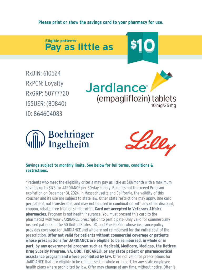 Jardiance CARD | PDF | Prescription Drugs | Medicare (United States)