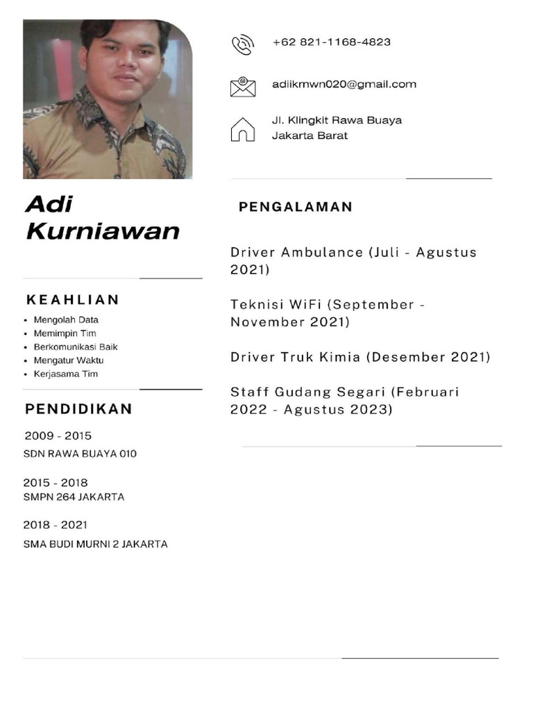 CV Adi Kurniawan | PDF