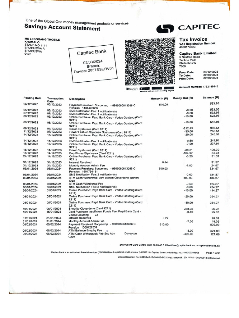 Bank Statement | PDF