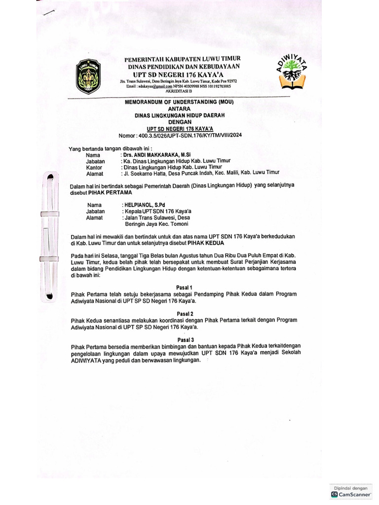 Kerjasama Dengan Instansi DLH | PDF