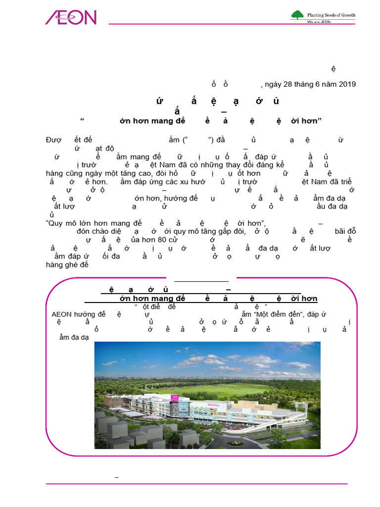 AEON Mall Tan Phu Celadon Expansion Press Release VN | PDF