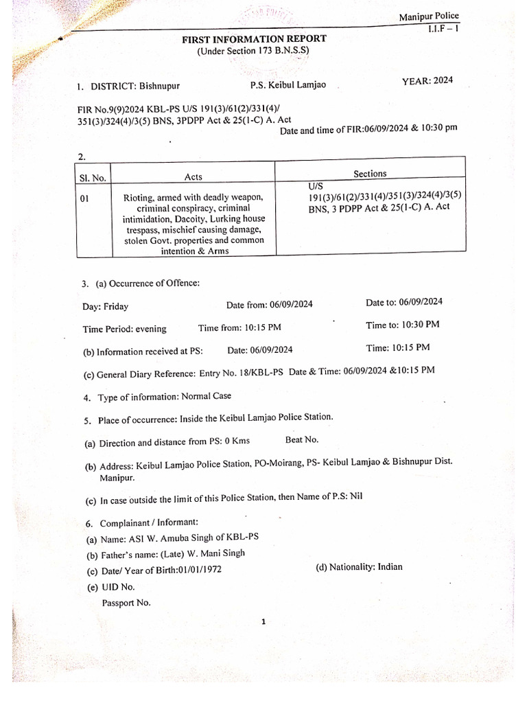 Fir No. 992024 KBL PS | PDF