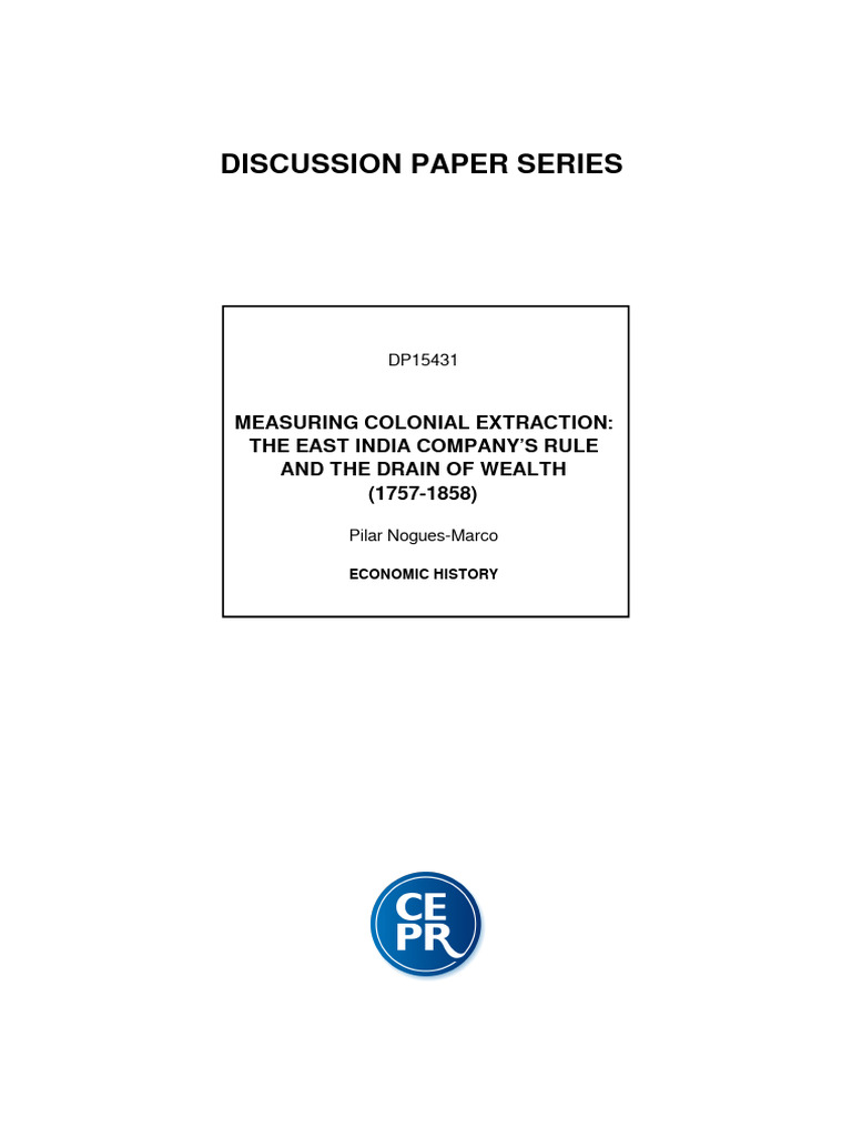 Mughal Economic History - Measuring Colonial Extraction The East India ...