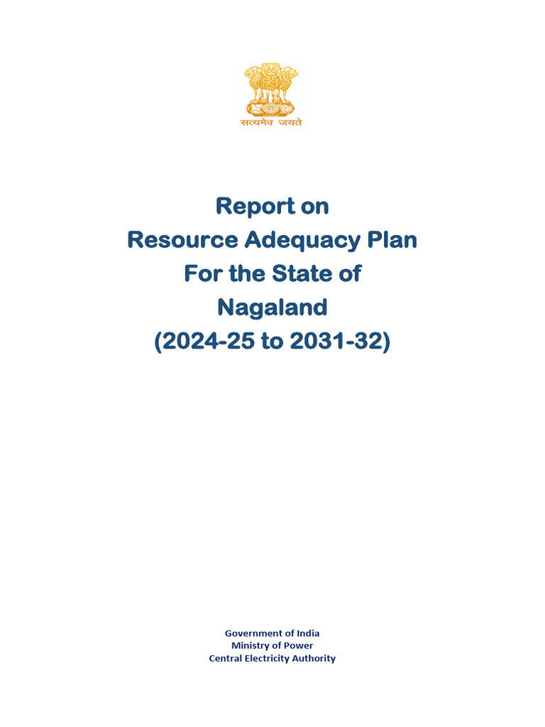 Report On Resource Adequacy Plan For Nagaland (Up To 2031-32) | PDF ...