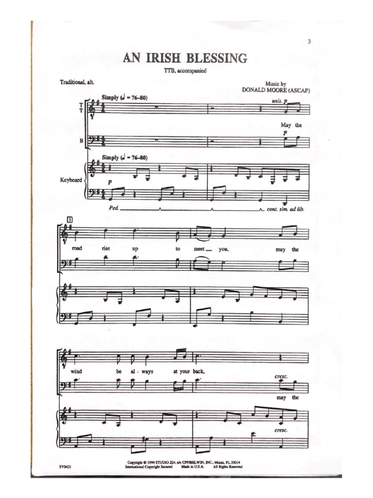 An Irish Blessing (Piano) | PDF