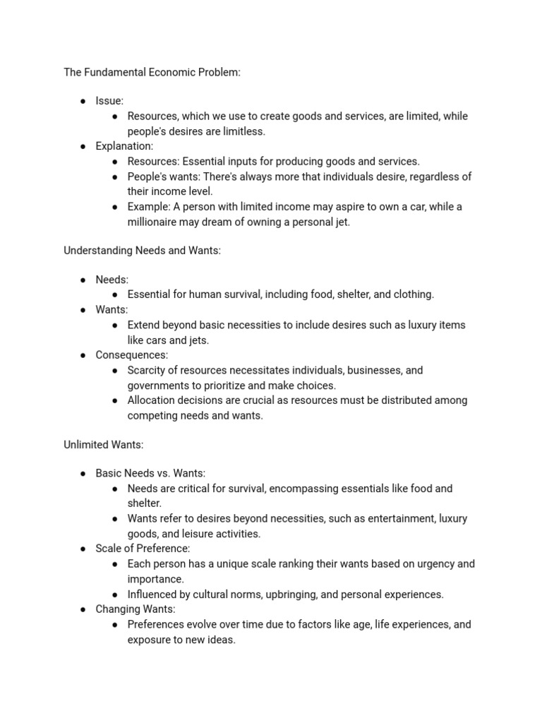 Chapter 1 Scarcity, Choice and Opportunity Cost | PDF | Opportunity ...