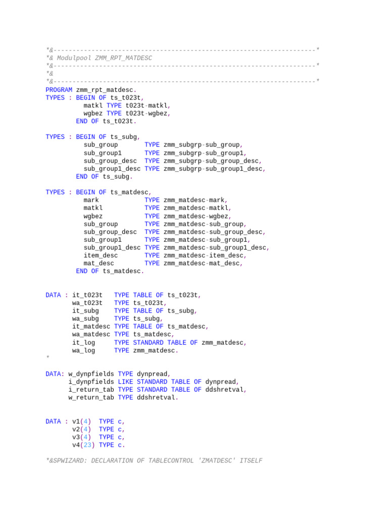 zmm_rpt_matdesc_Module pool Eg | PDF | Computer Science | Computing