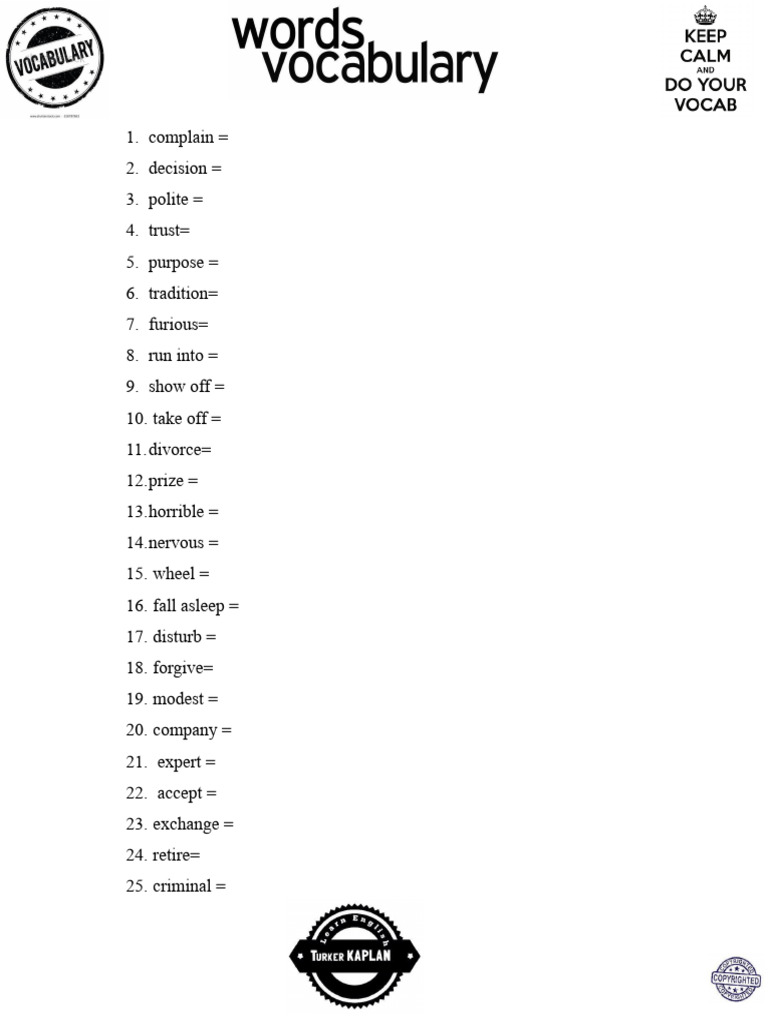 B1-Vocab Revision | PDF