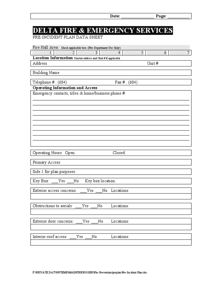 Pre Incident Plan | PDF | Fire Sprinkler System | Elevator