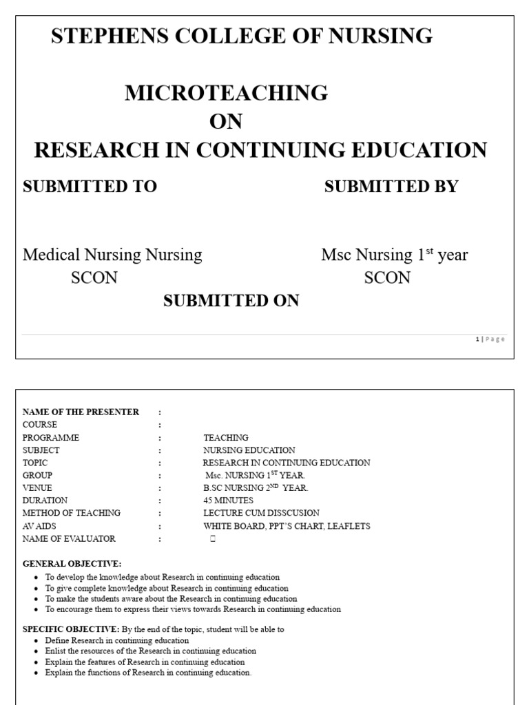 Research in Continuing Education for Nurses | PDF | Nursing | Cognition