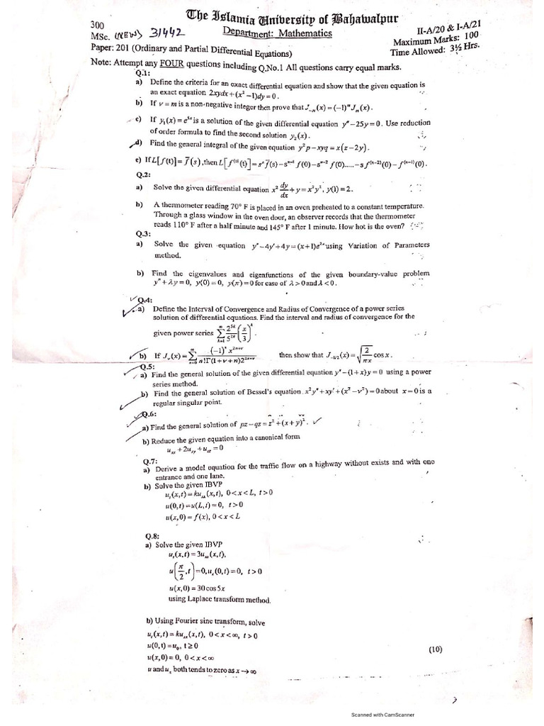 Past Paper Final Math | PDF