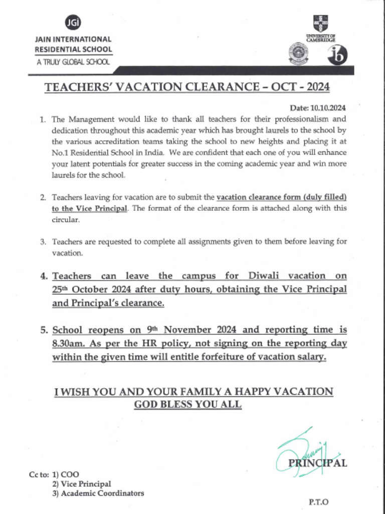 Teachers Vac_Cl_Form OCT 2024 | PDF