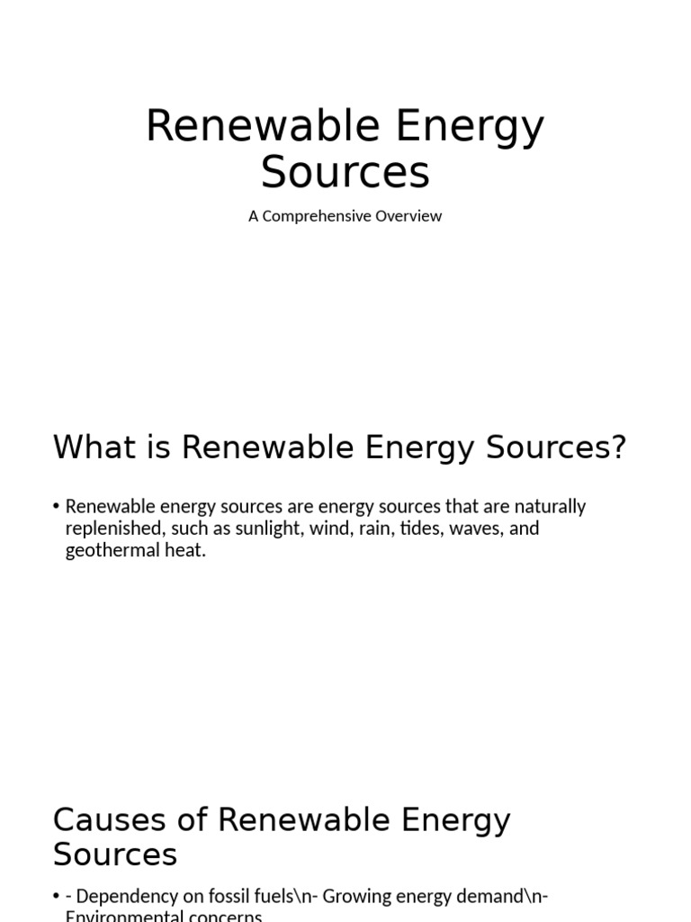 Renewable Energy Sources | PDF
