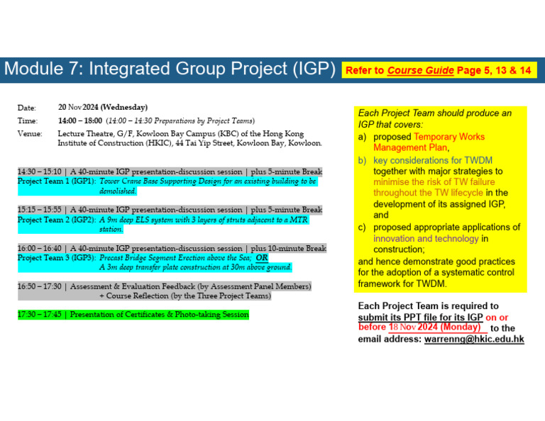Module 7 Integrated Group Project (IGP) Rundown & Reminder (1) (1) | PDF