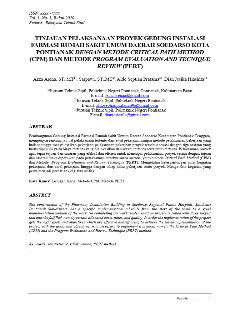 JURNAL TEKNIK SIPIL D4 2020 (Aldo Septian & Dian Jesika) | PDF