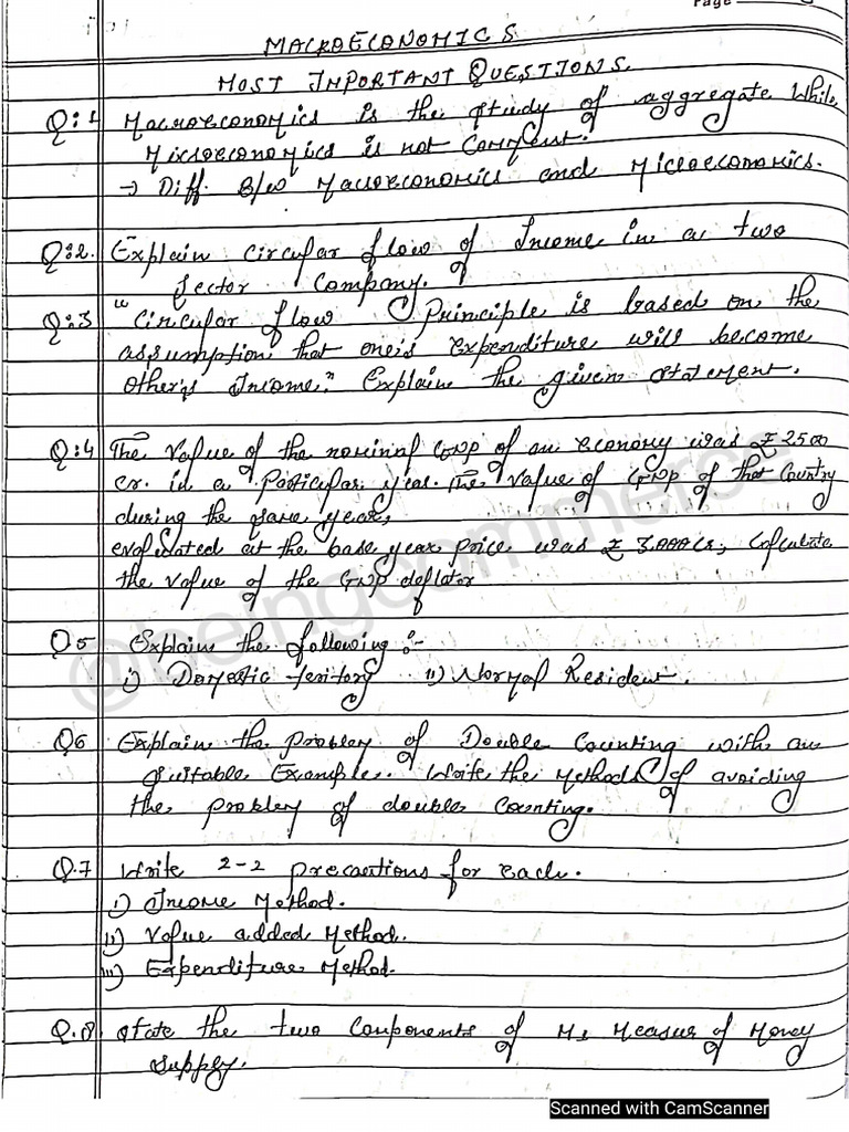 macro important questions | PDF